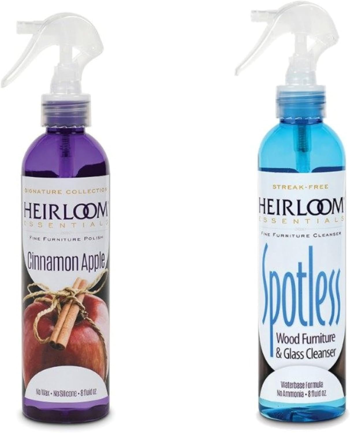 Two-Step Spotless Glass Cleaner Spray and Fine Furniture Wood Polish ...