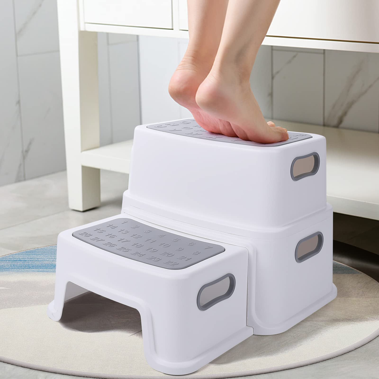 Two Step Stool for Kids, Toddler Step Stool for Potty Training, with ...