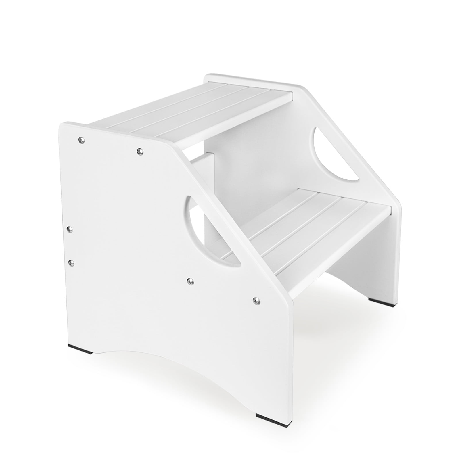 Two Step Stools Toddler with Safety Non-Slip Pads and Handles, Wooden ...