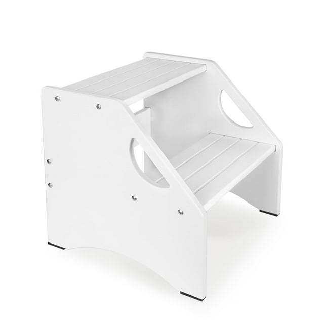 Two Step Stools Toddler with Safety Non-Slip Pads and Handles, Wooden ...