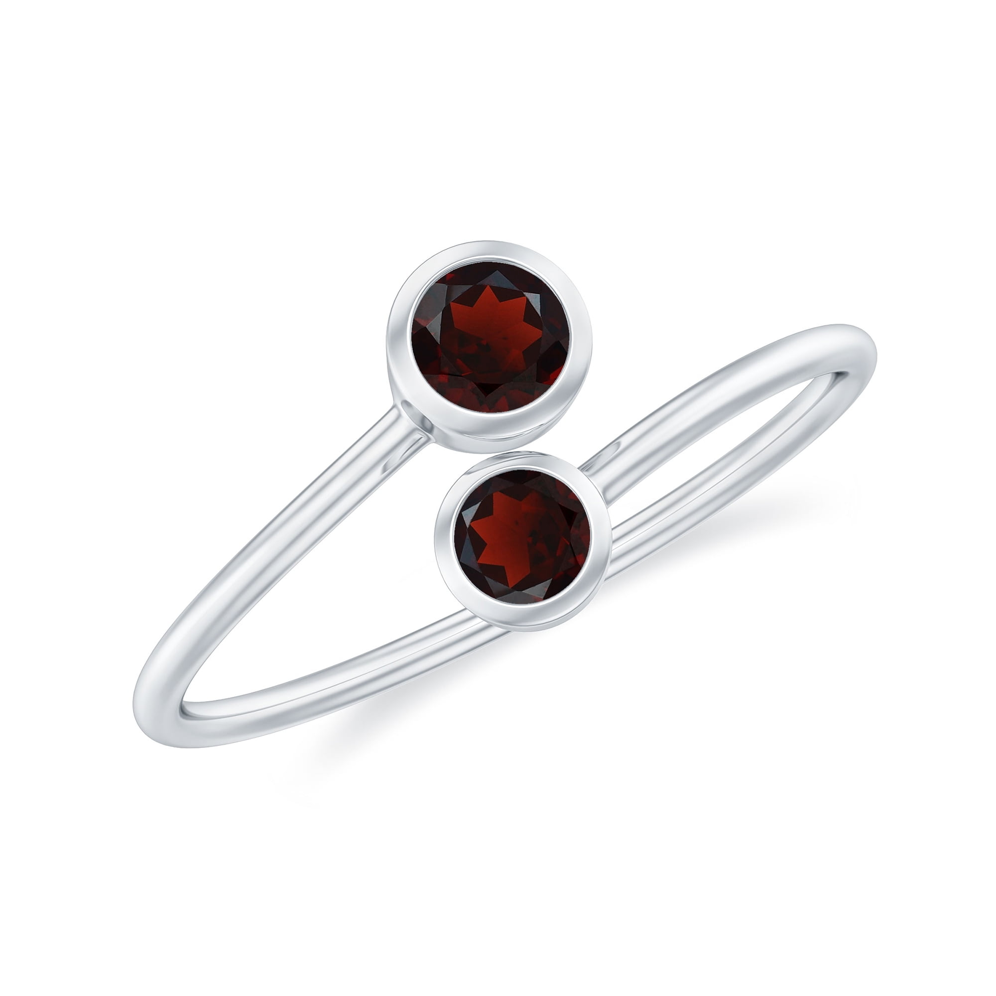 Two Stone Promise Ring for Women Dainty Garnet Ring AAA Grade 925 Sterling Silver US 8.00 Walmart Business Supplies