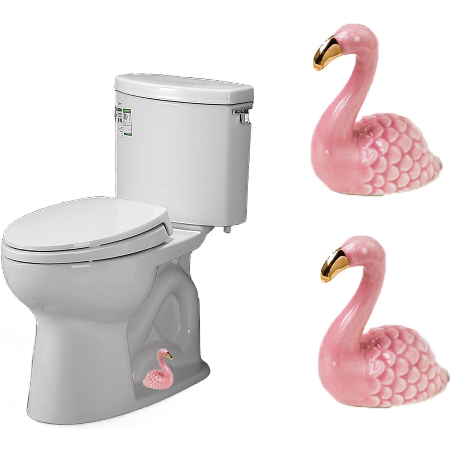 Two Swan Figurines, an Elephant Toilet Anchor Bolt Cover, Adorable ...