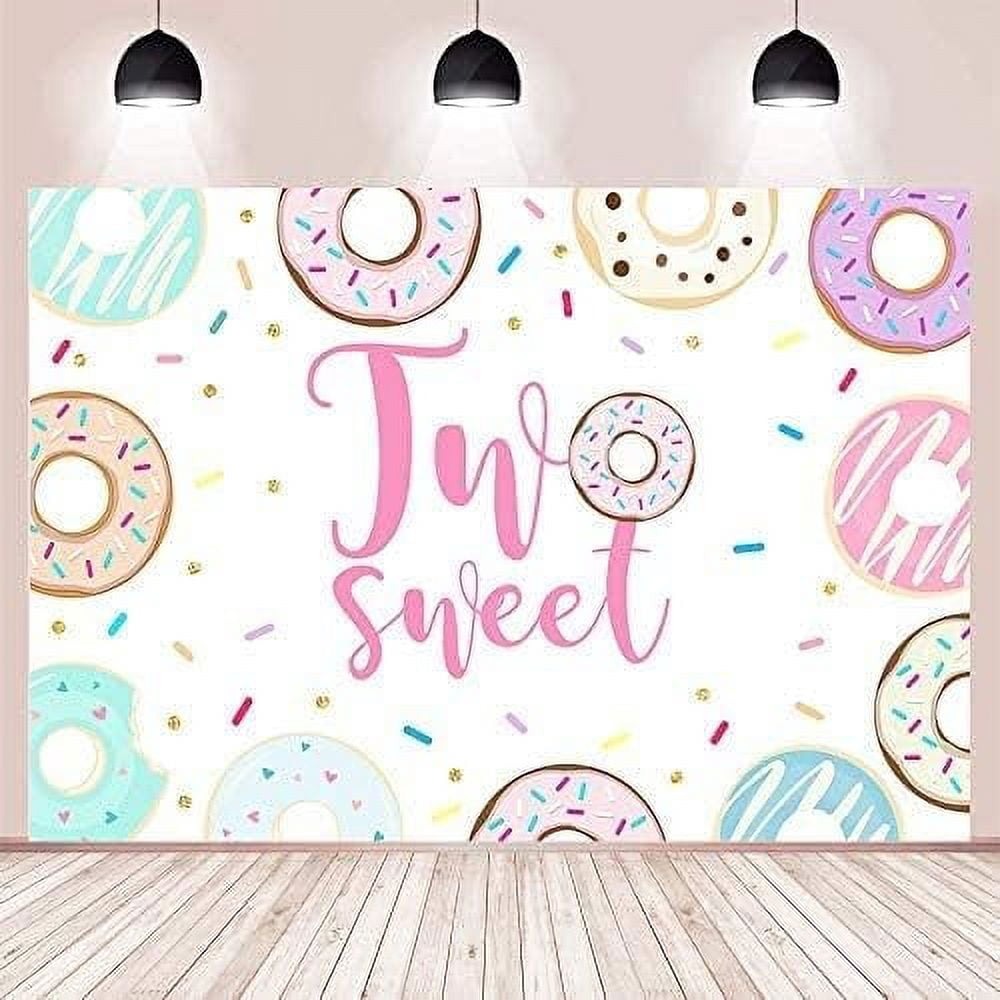 Two Sweet Backdrop for Girl Two Sweet Birthday Decorations Supplies ...