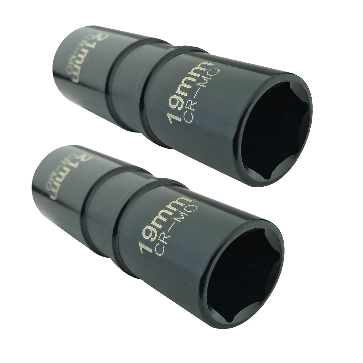 Two Thin Wall CR-MO Metric 19mm x 21mm Flip Sockets for 1/2-inch Impact ...