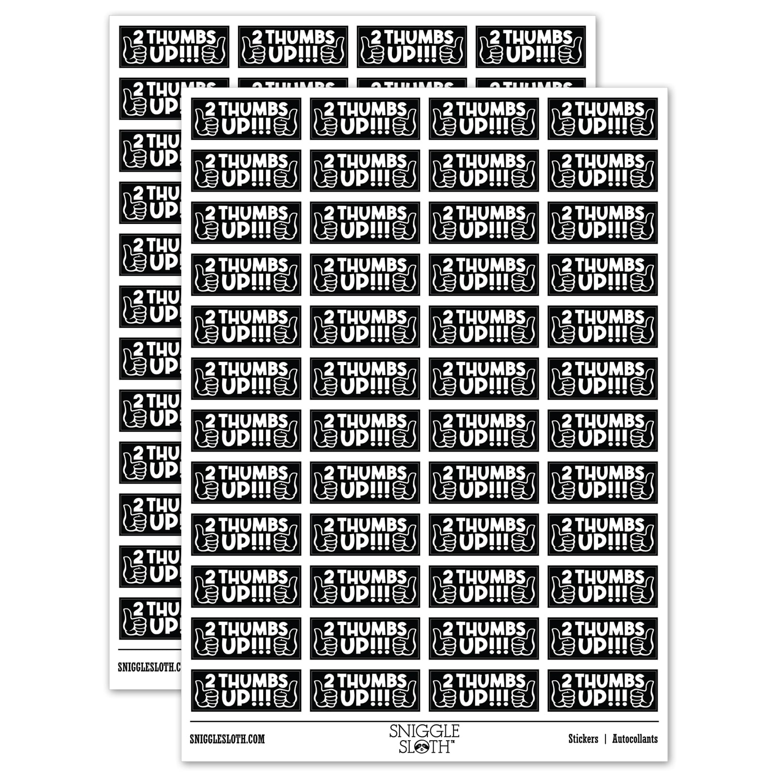 Two Thumbs Up Teacher Student School Sticker Set - Black - Matte Finish ...