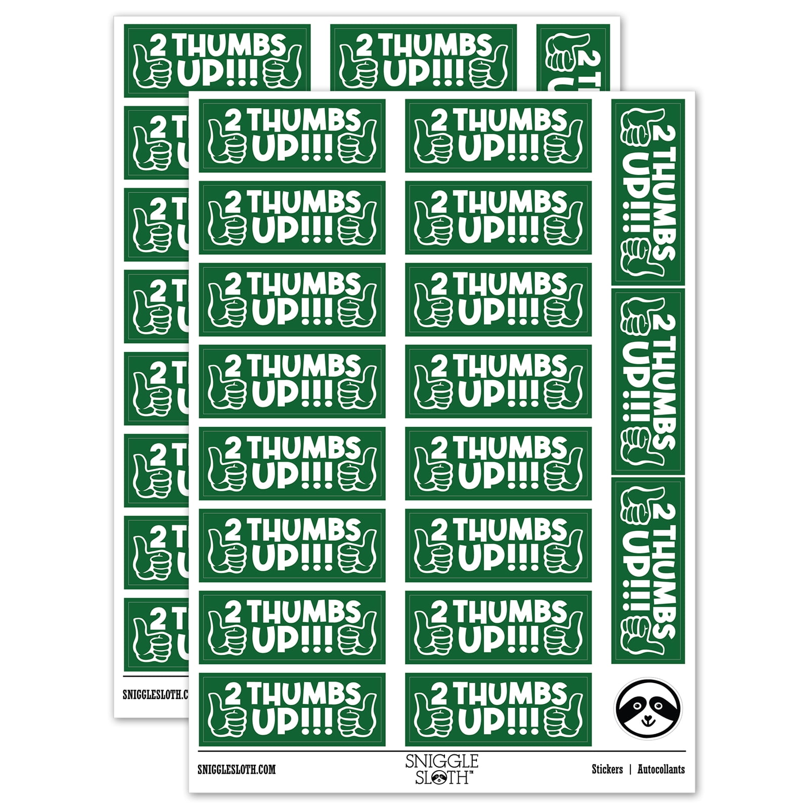 Two Thumbs Up Teacher Student School Sticker Set - Dark Green - Gloss ...