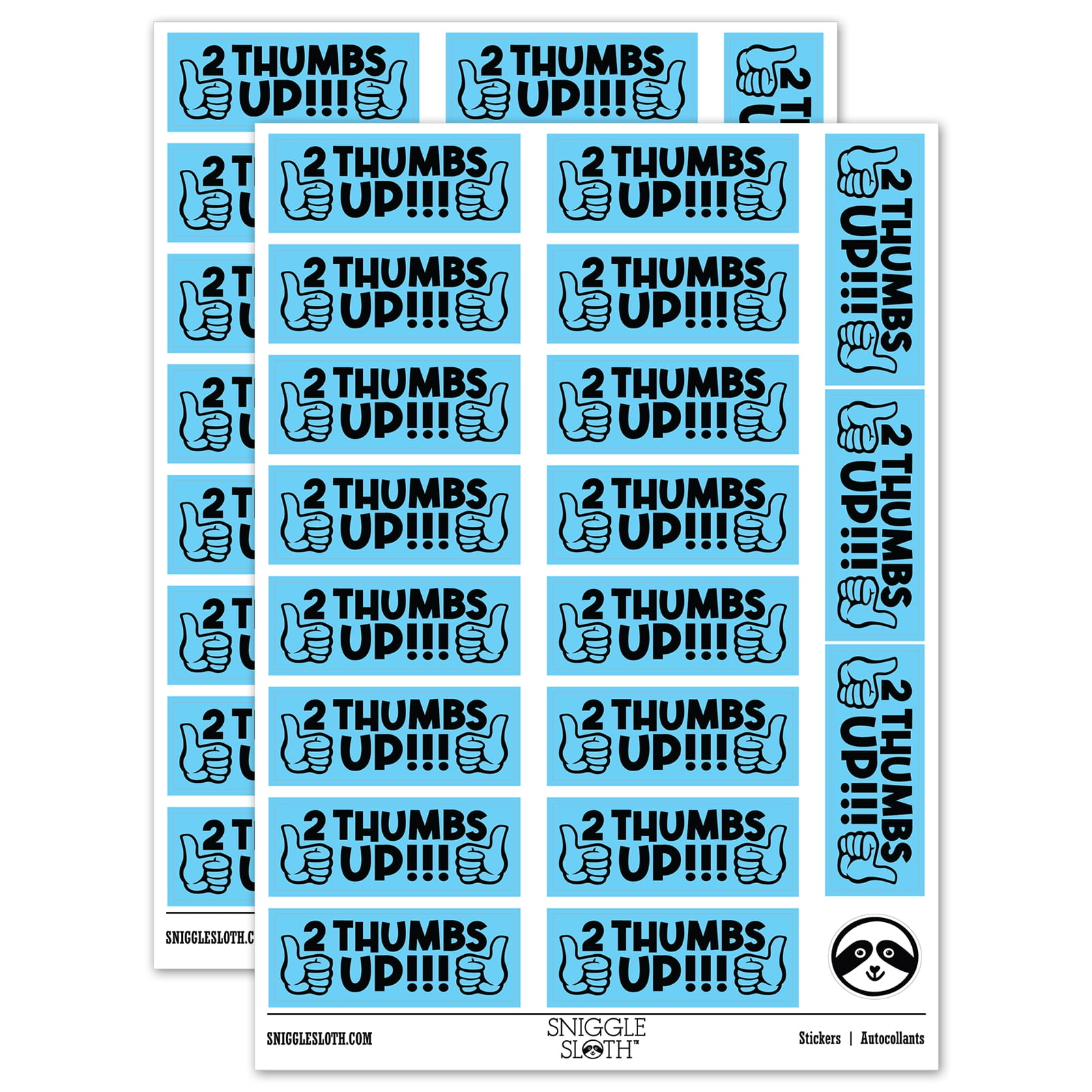 Two Thumbs Up Teacher Student School Sticker Set - Light Blue - Gloss ...