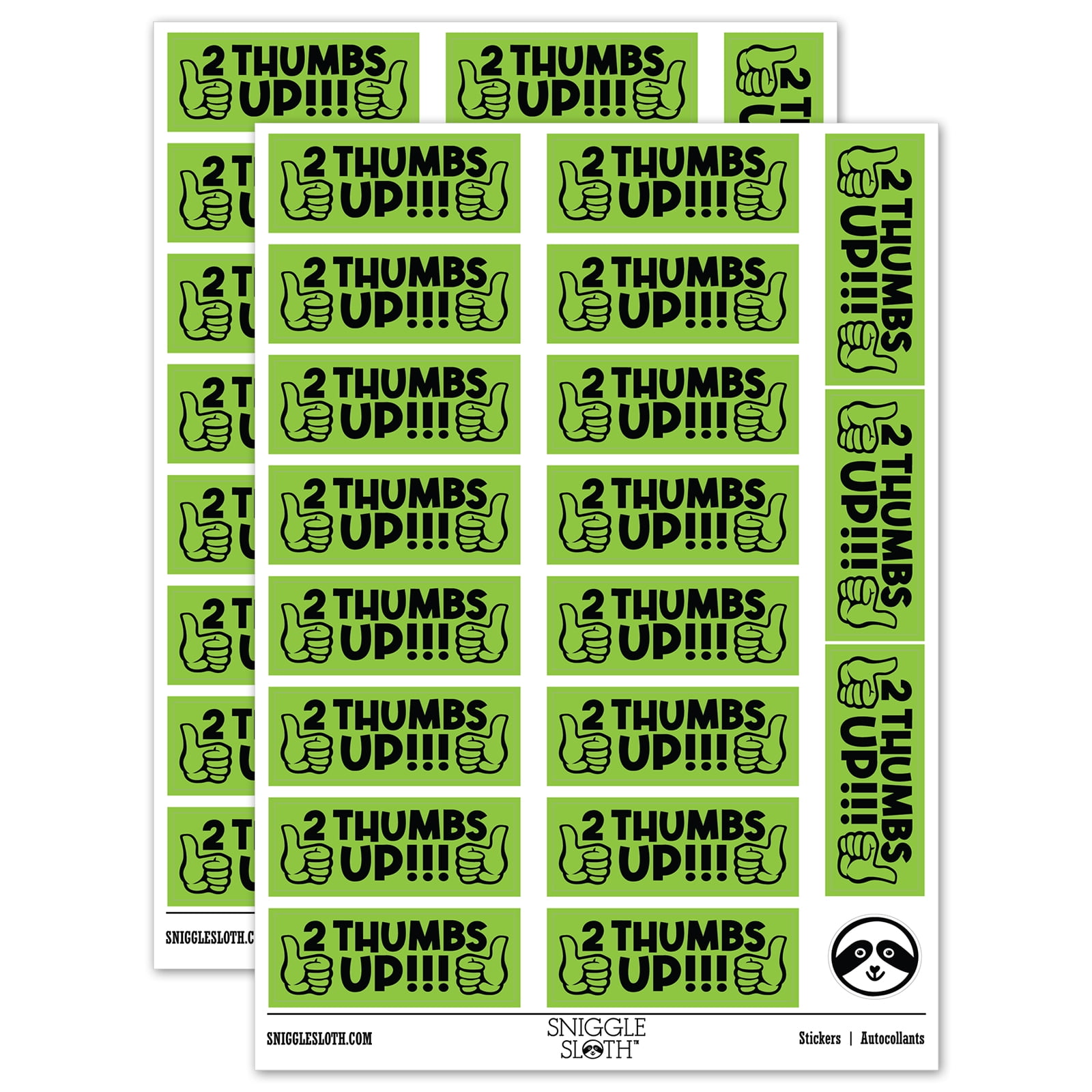 Two Thumbs Up Teacher Student School Sticker Set - Light Green - Matte ...