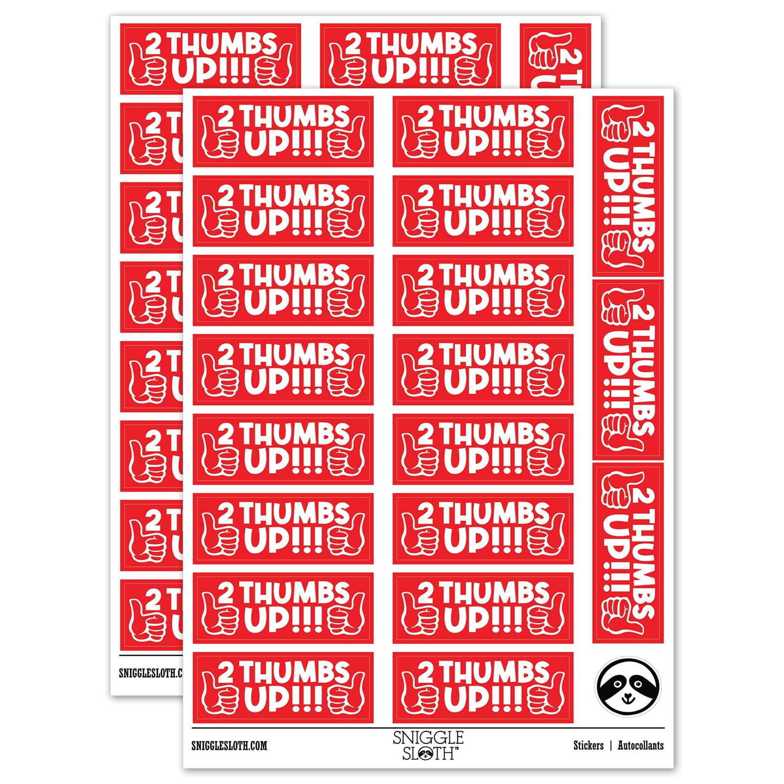 Two Thumbs Up Teacher Student School Sticker Set - Red - Gloss Finish ...