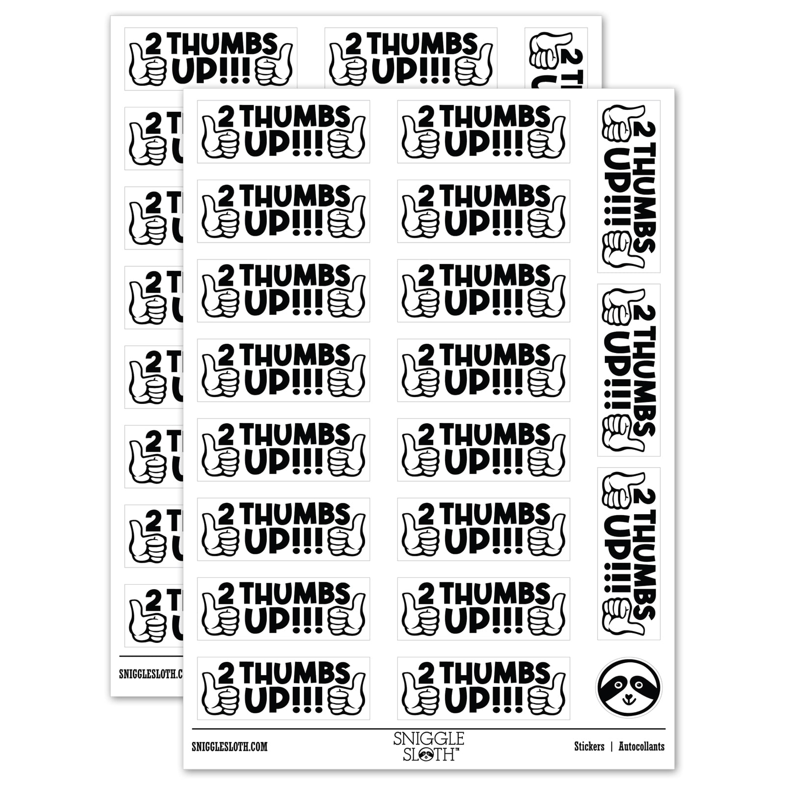 Two Thumbs Up Teacher Student School Sticker Set - White - Gloss Finish ...