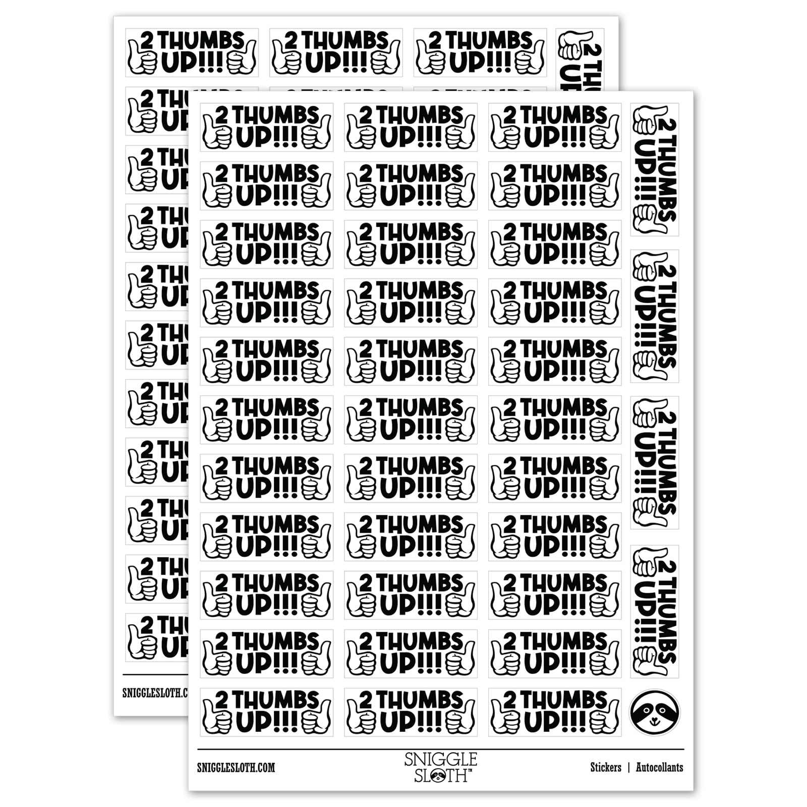 Two Thumbs Up Teacher Student School Sticker Set - White - Matte Finish ...