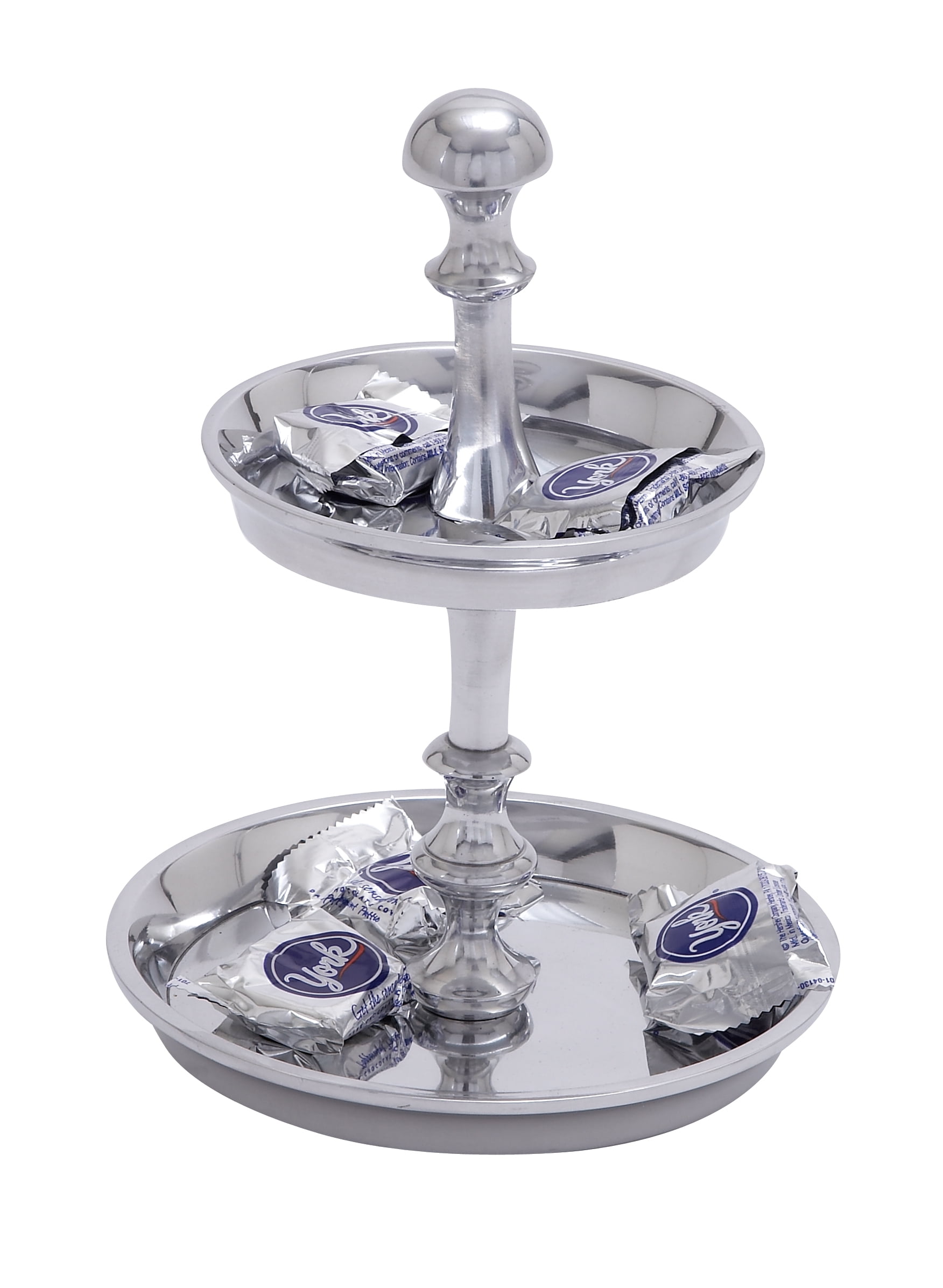 Two Tier Abrasion Resistant Pedestal Aluminum Candy Tray - Walmart.com