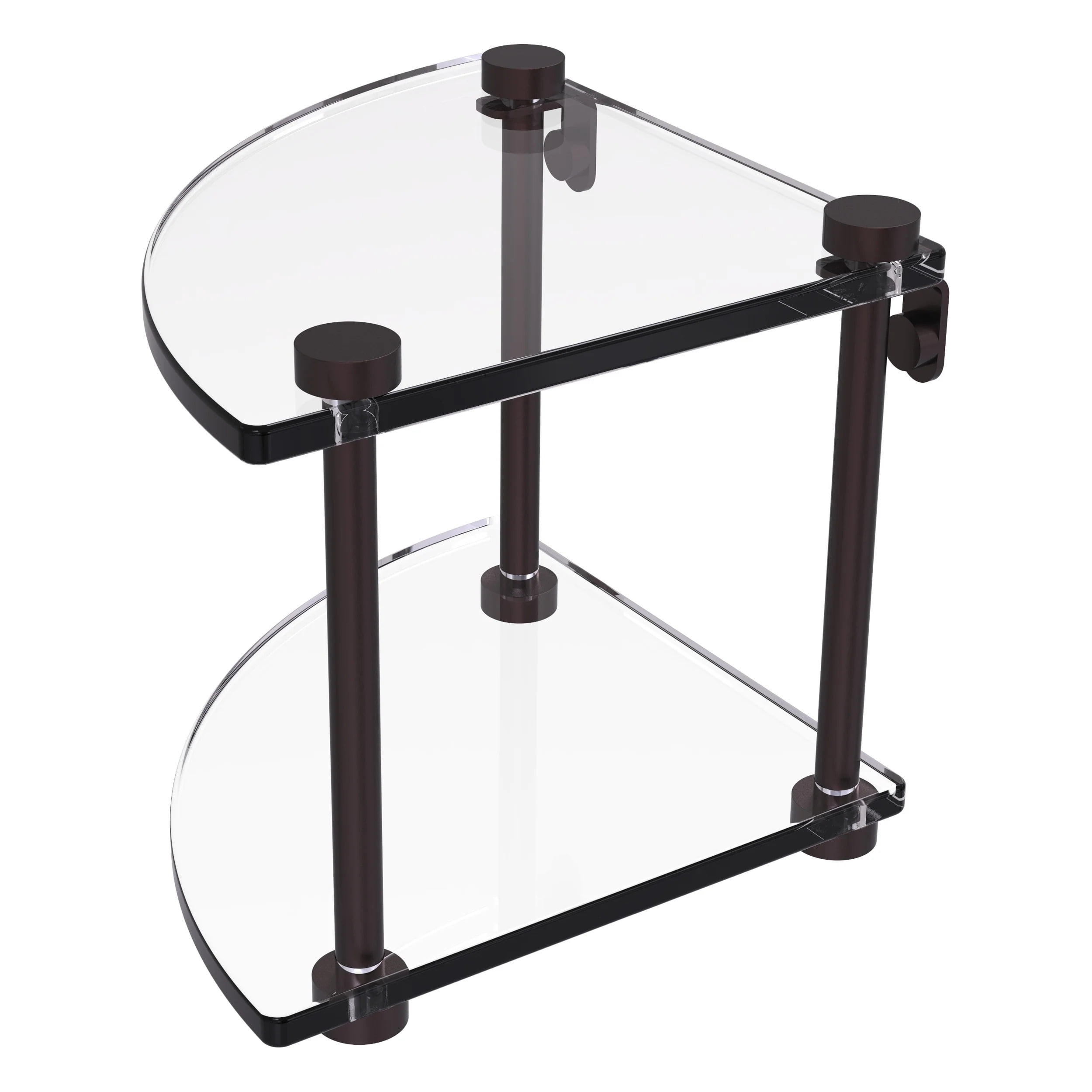 Two Tier Corner Glass Shelf - Antique Bronze - Walmart.com