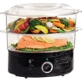 Two Tier Food Steamer with Stackable Baskets & Removable Base for Fast ...