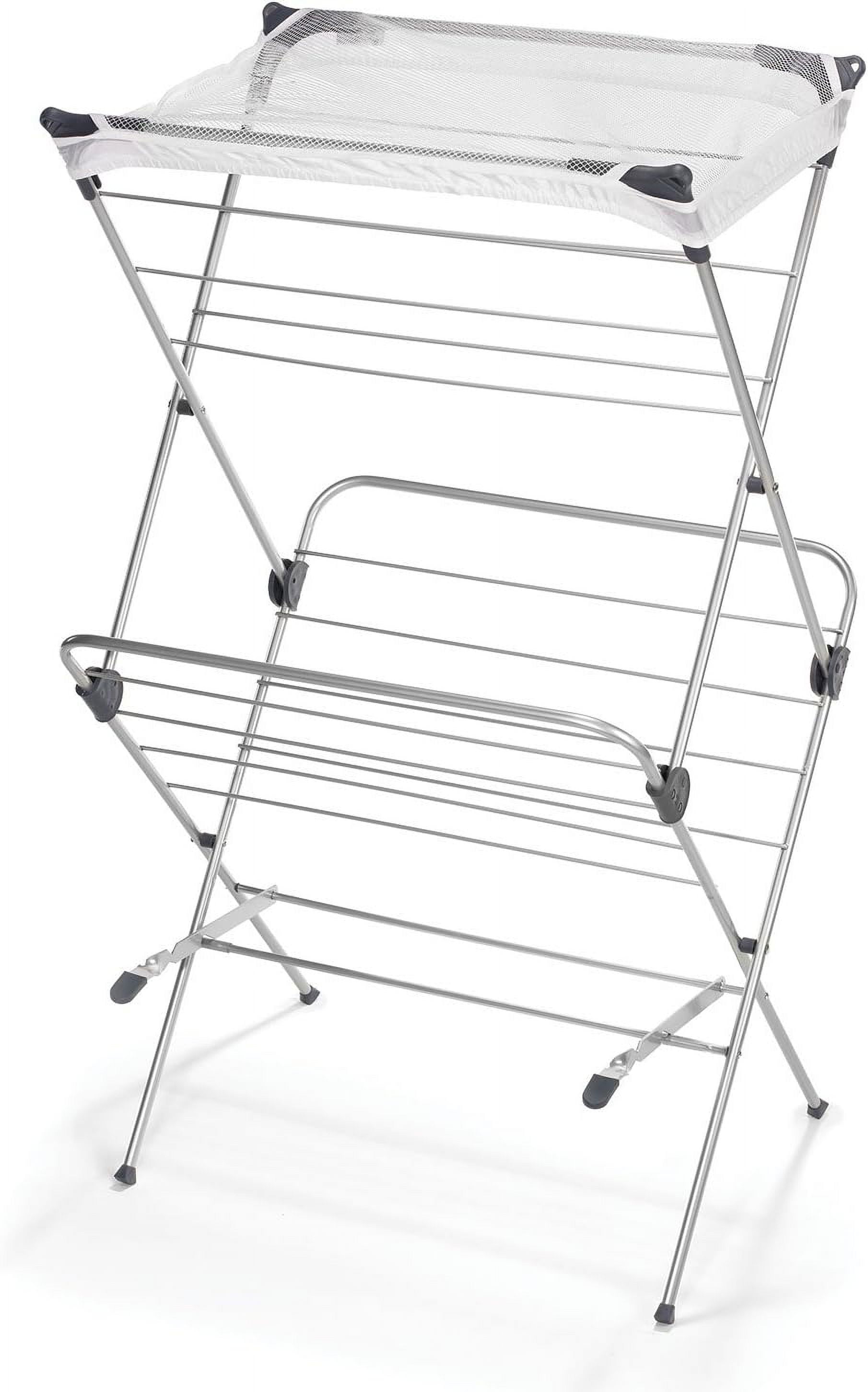 Two-Tier Free Standing Clothes Drying Rack with Mesh Garment Dryer ...
