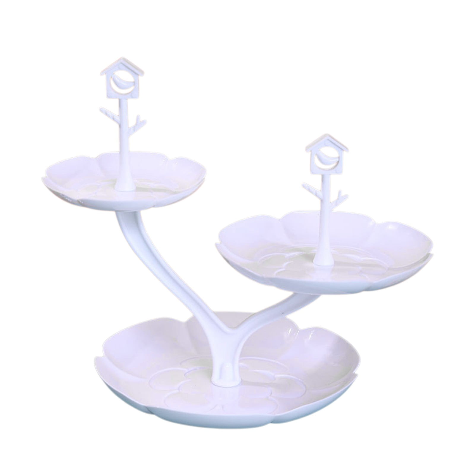 Two Tier Plastic Dessert Stand for Fruit Cakes and Snacks, Sturdy ...