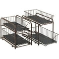Two Tier Stackable Kitchen Storage Rack Organizer Brown, Two Pieces ...