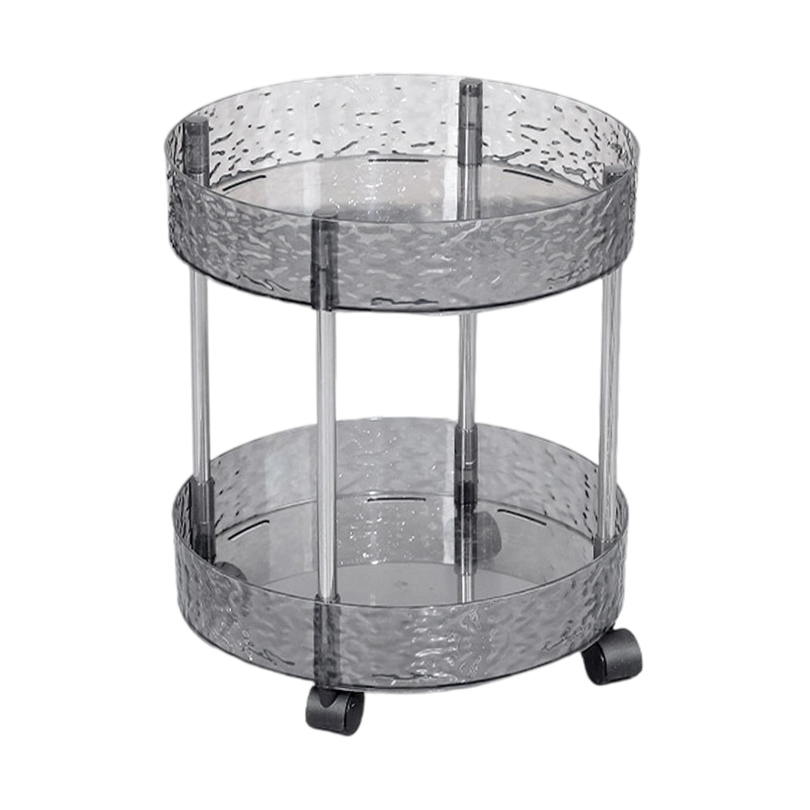 Two-Tier Transparent Storage Cabinet, Multi-Layer Movable Trolley for ...