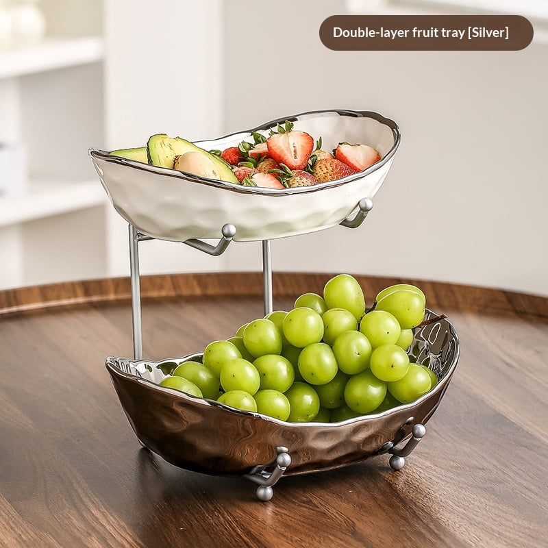 Two-Tier and Three-Tier Detachable Luxury Fruit Display Stand in Gold ...