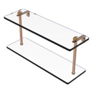 Triple Tiered Vanity Glass Shelf with Beveled Edges - Oil Rubbed Bronze ...