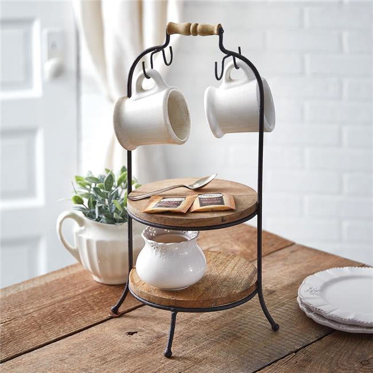 Two-Tiered Mug Rack Serving Stand - Walmart.com