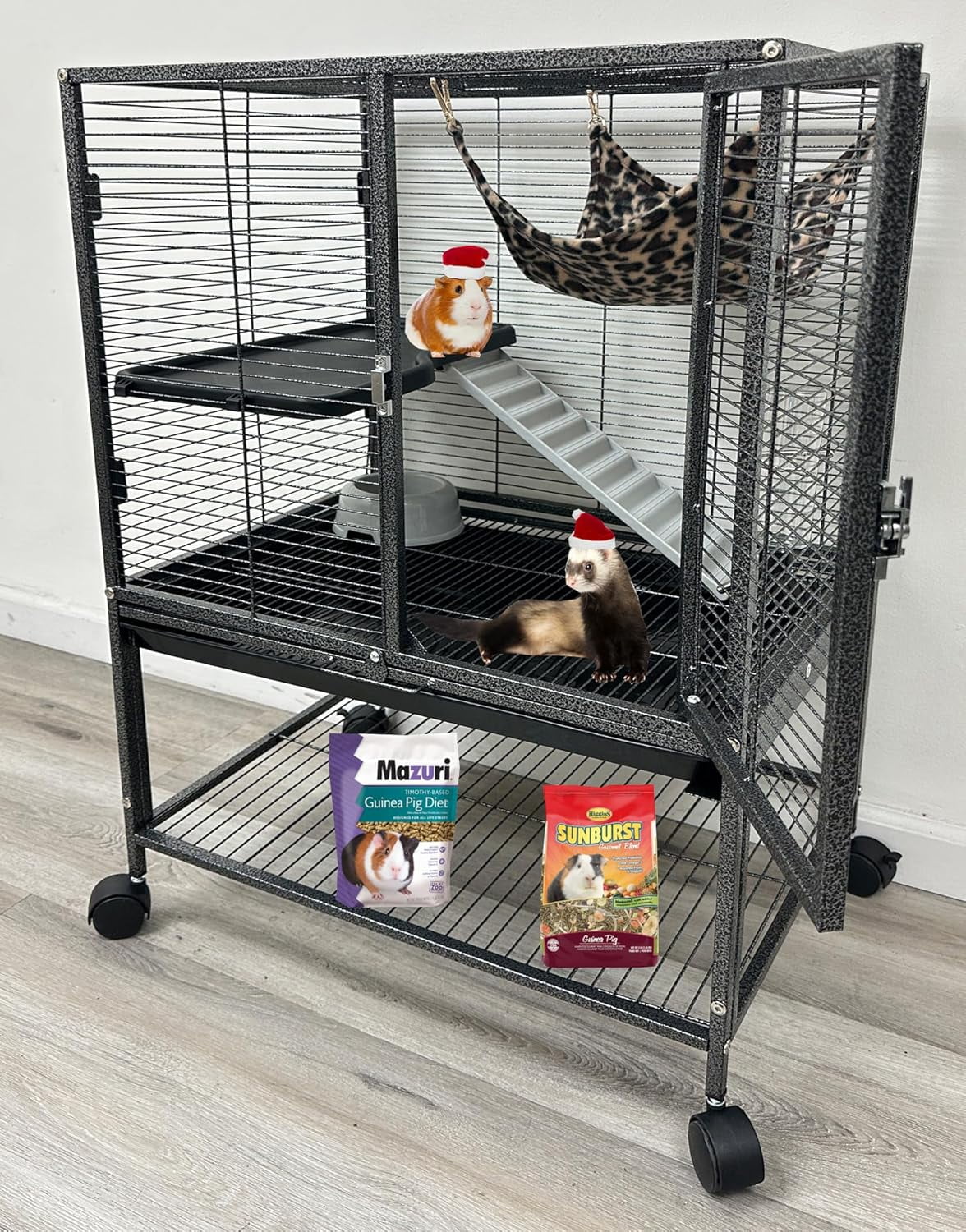 Two Tiers 2-Levels Ferret Hammock Chinchilla Guinea Pig Rabbit Mouse ...