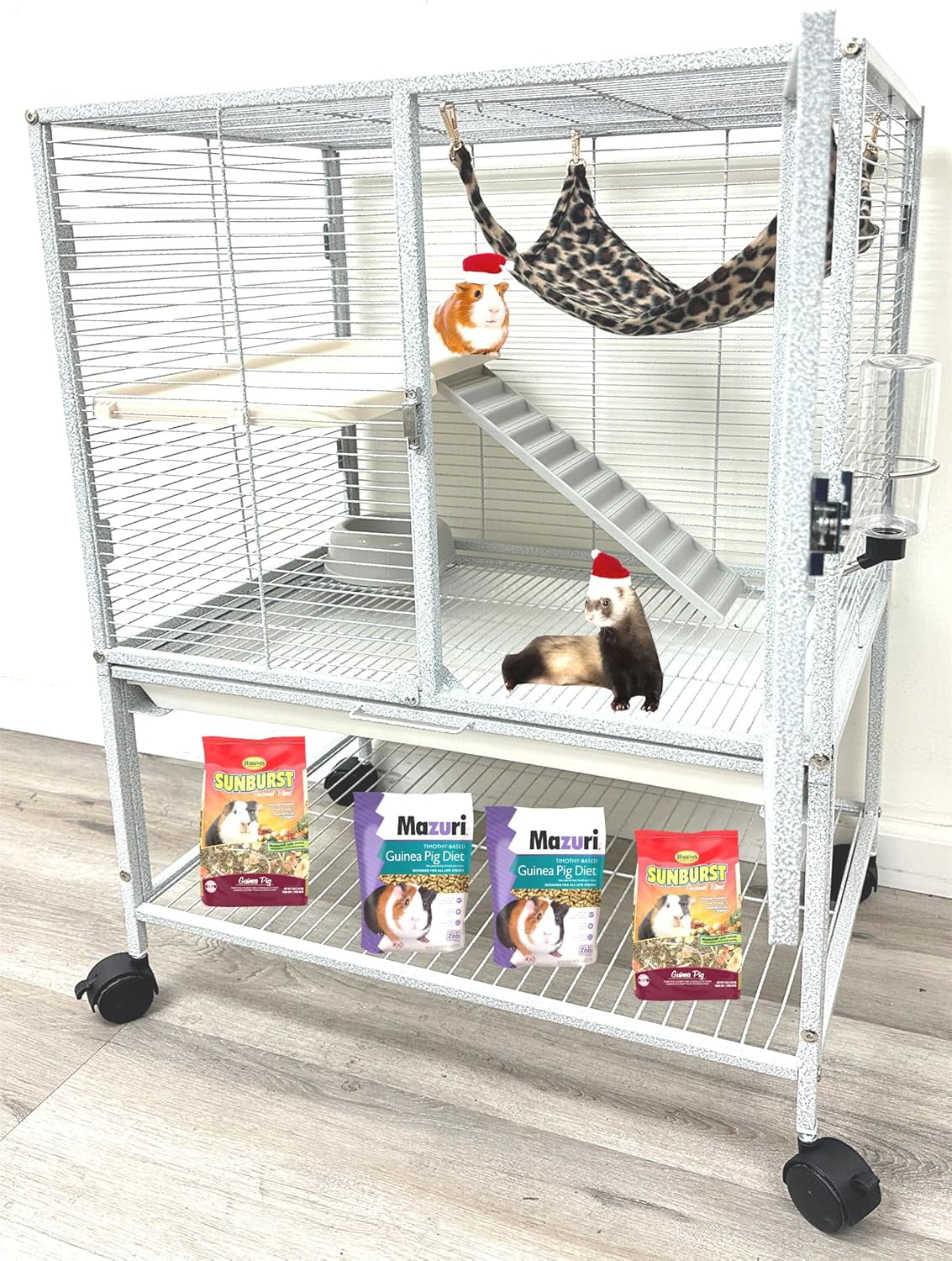 Two Tiers Large Ferret Hammock Chinchilla Guinea Pig Rabbit Mouse ...