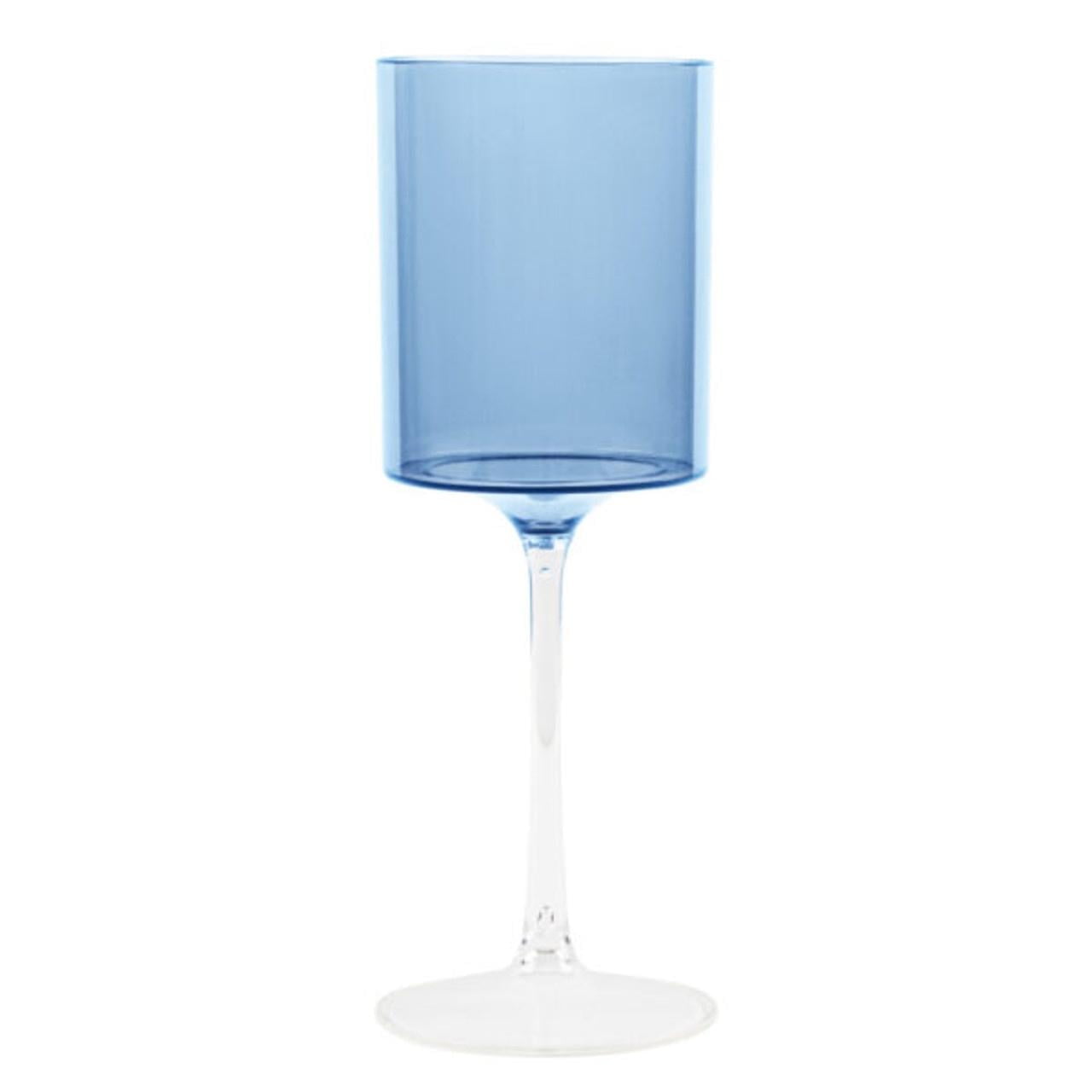 Two-Tone 9 Oz Blue with Clear Stem Plastic Wine Goblets : Ideal for ...