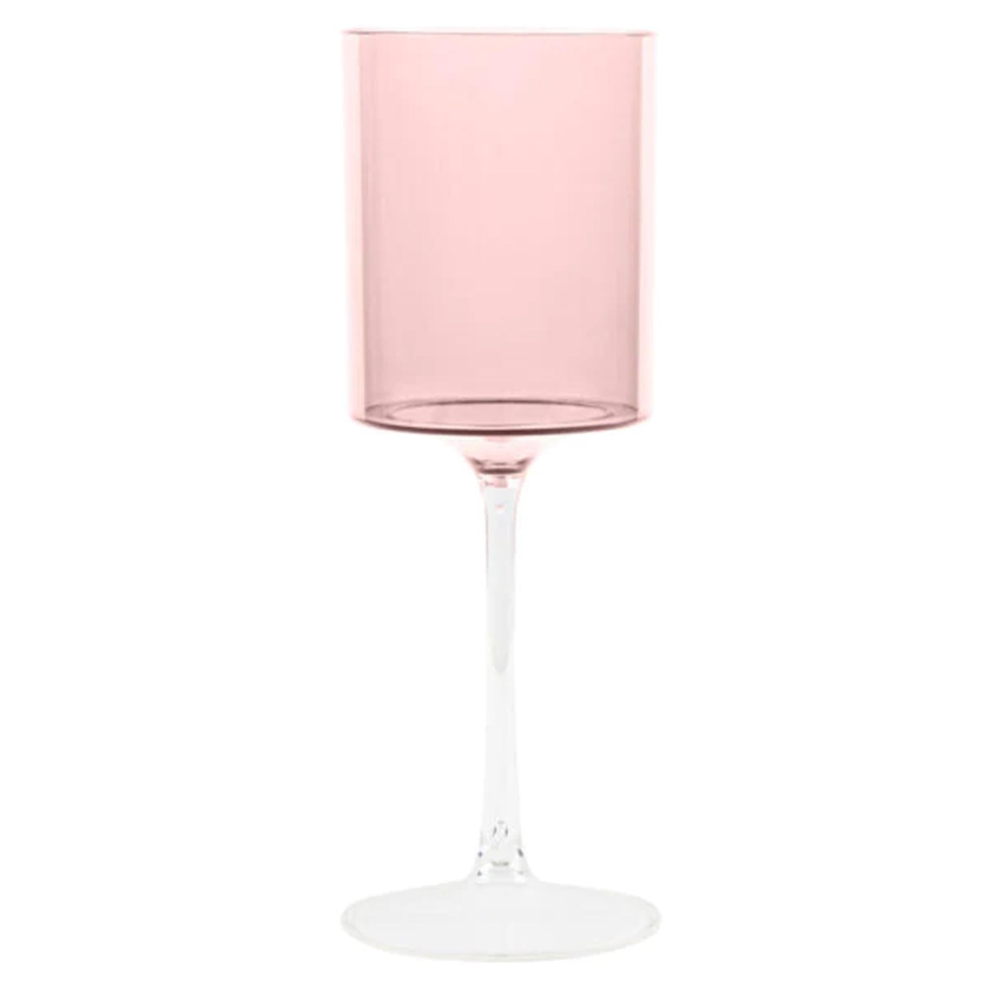 Two-Tone 9 Oz Pink with Clear Stem Plastic Wine Goblets : Ideal for ...