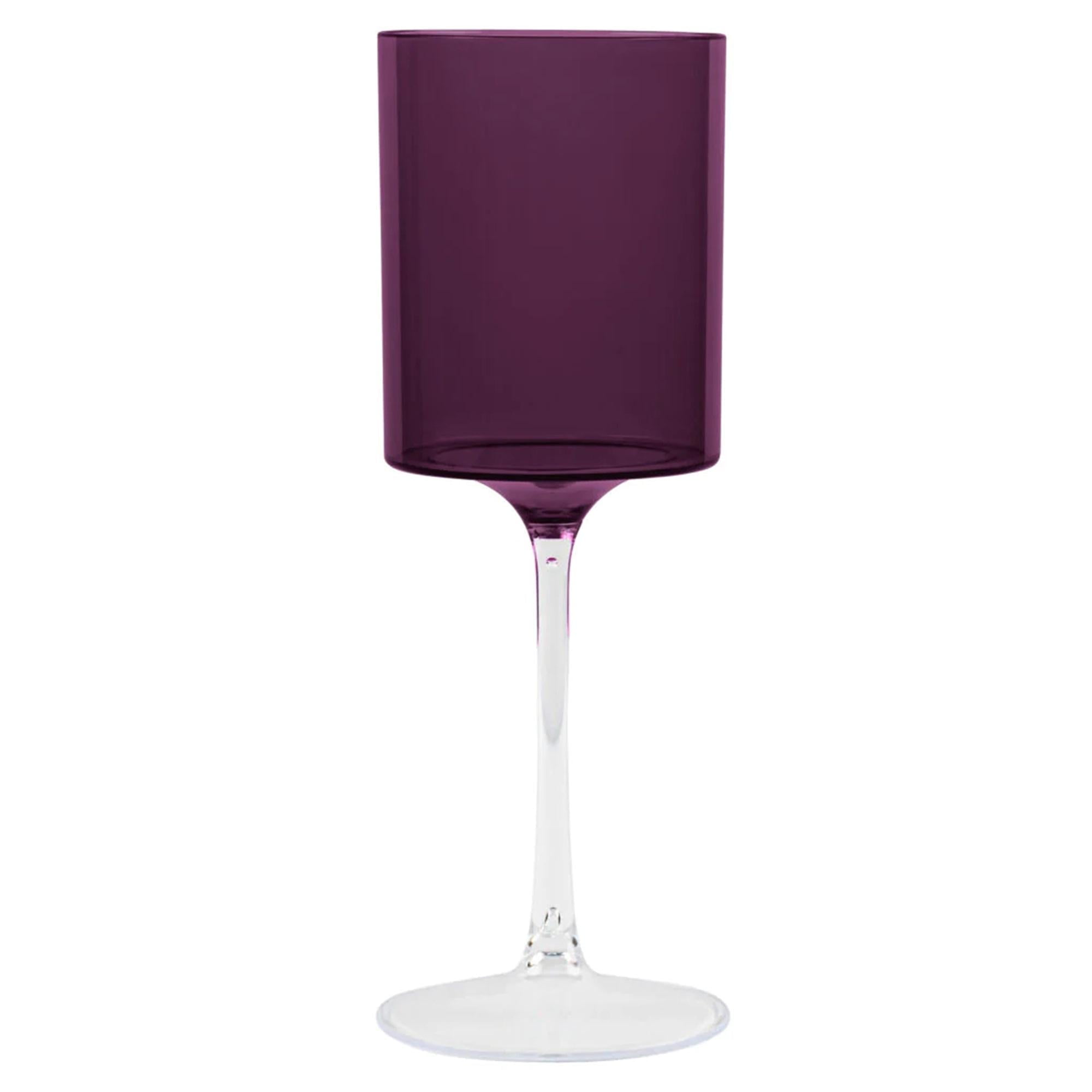 Two-Tone 9 Oz Purple with Clear Stem Plastic Wine Goblets : Ideal for ...