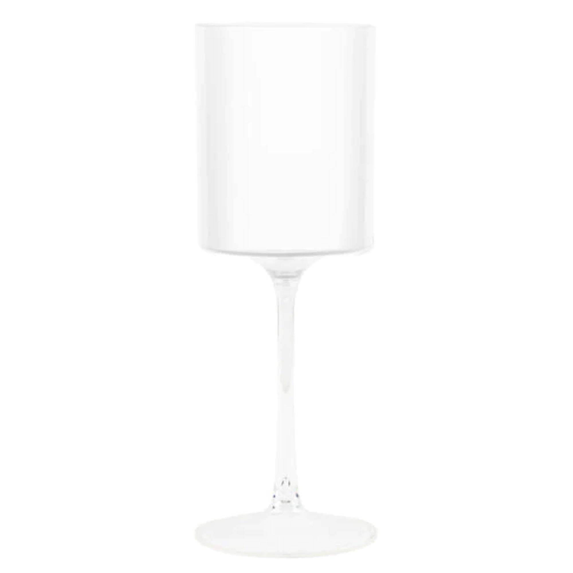 Two-Tone 9 Oz White with Clear Stem Plastic Wine Goblets : Ideal for ...