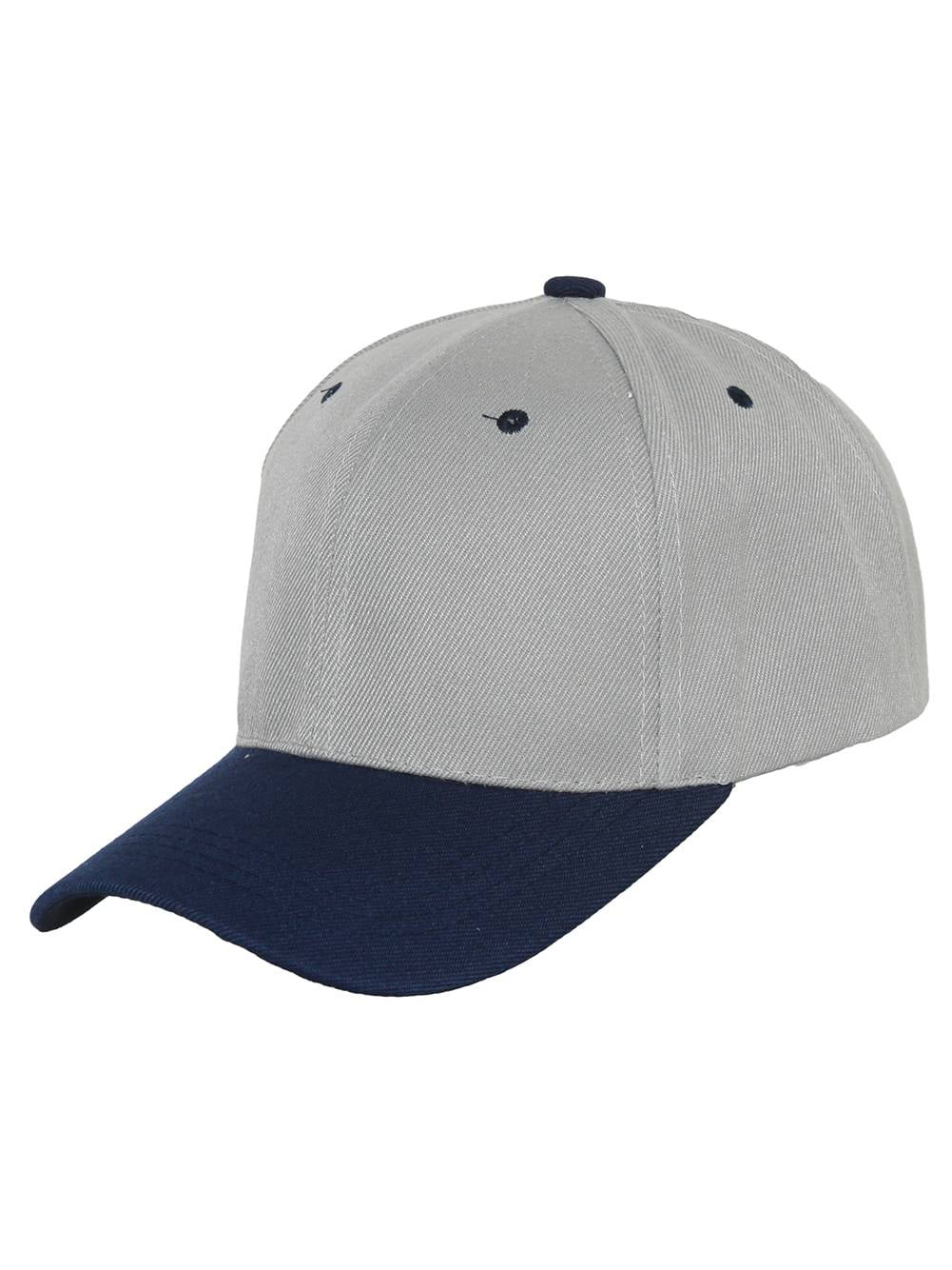 Two-Tone Adjustable Baseball Cap, Grey/Navy - Walmart.com