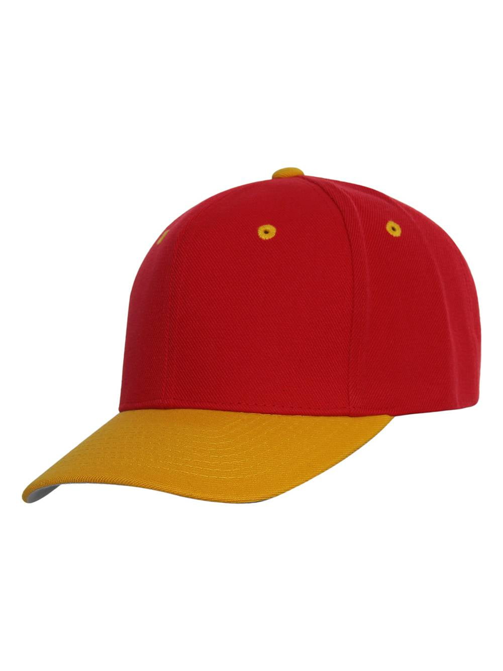 Two-Tone Adjustable Baseball Cap, Maroon Red Gold - Walmart.com