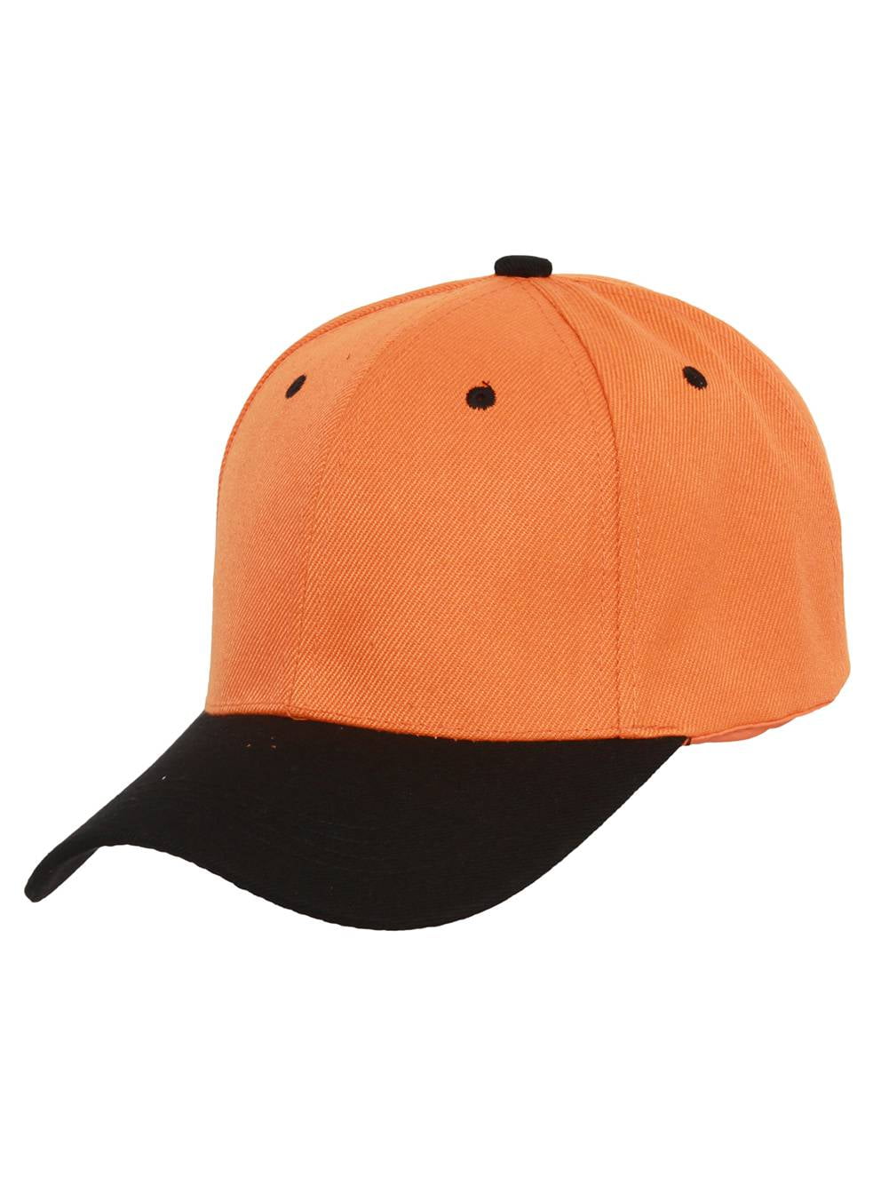 Two-Tone Adjustable Baseball Cap, Orange/Black - Walmart.com