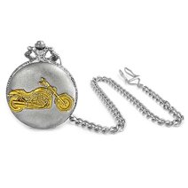Smooth Gold Tone Pocket Watch Easy to Read Numbers Man Woman Necklace ...