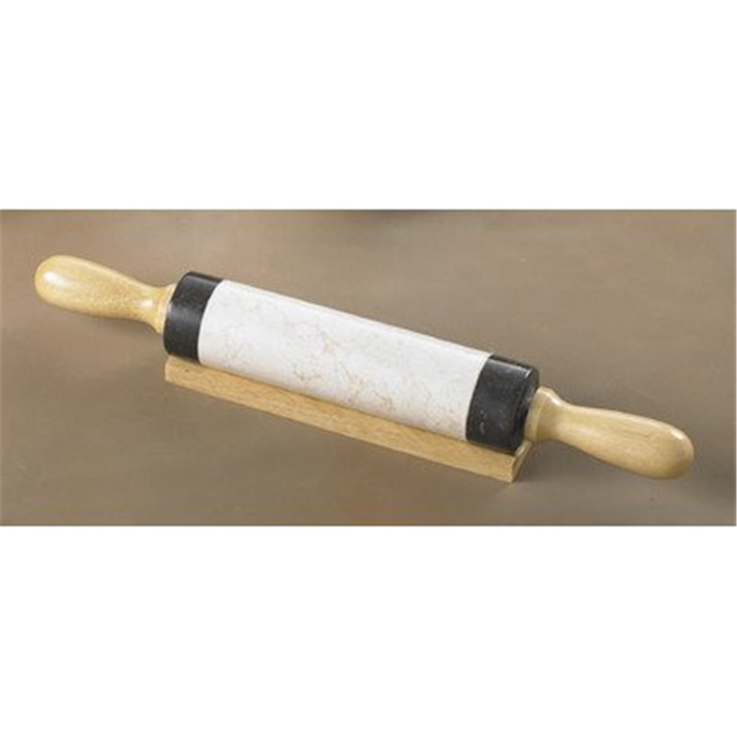 Two Tone (Champagne/Charcoal) 18" Deluxe Rolling Pin With Wood Cradle ...