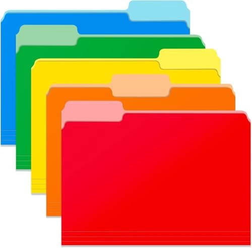 Two Tone Color File Folders 8.5 x 11 Inch, 1/3 Cut Tab File Folders ...