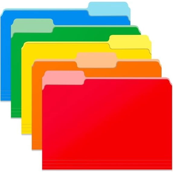 Two Tone Color File Folders 8.5 x 11 Inch, 1/3 Cut Tab File Folders ...