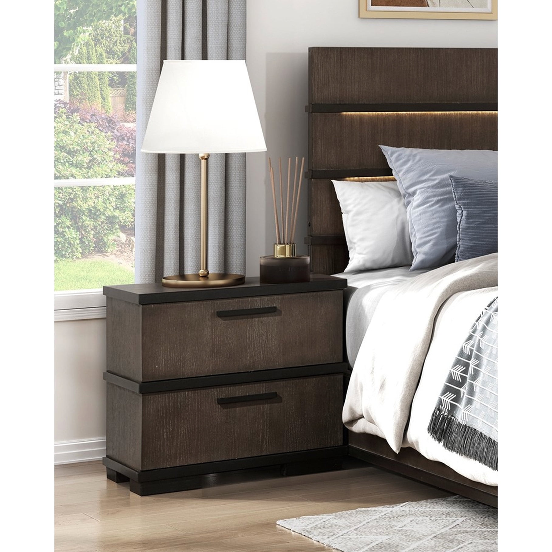 Two - Tone Finish 2 - Drawer Nightstand | Ideal for Bedroom Space ...