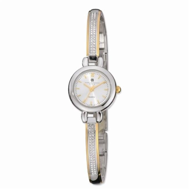 Two-Tone Gold-finish Silver Dial Quartz Watch - Walmart.com