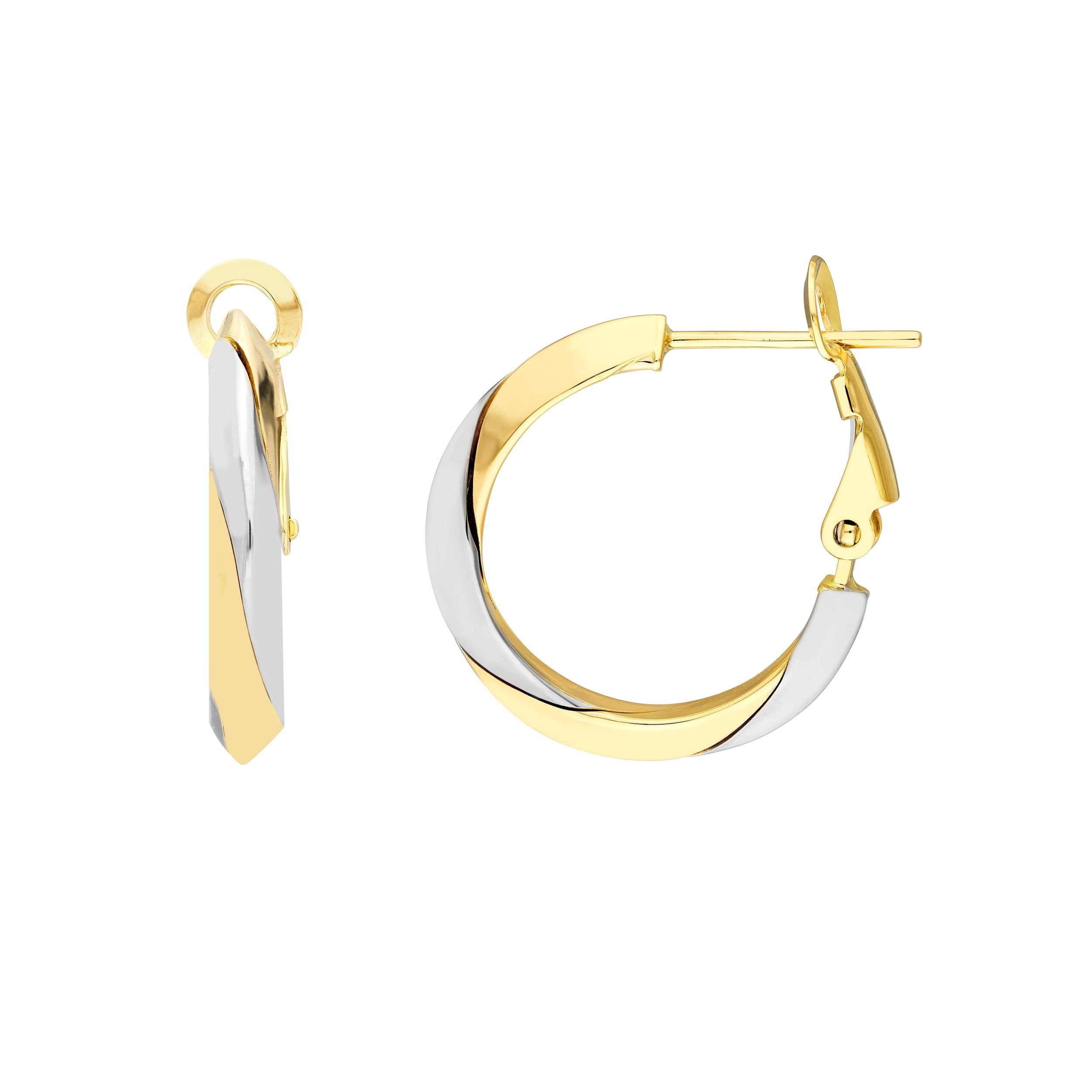 Two-Tone Knife Edge Omega Back Hoops - Walmart.com