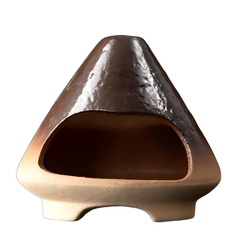 Two-Tone Pyramid Palo Santo Holder - Ceramic Incense Burner with Ash ...