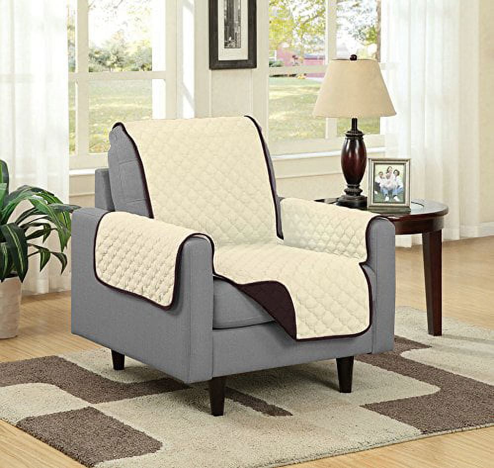 Two Tone Quilted Pet Furniture Protector Chair With Strap 66 x 70.5 ...