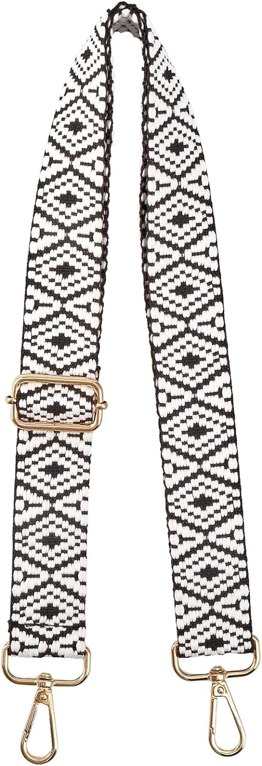 Two Tone Rhombus Pattern Adjustable Bag Handle 28-51Inch Long 1.5Inch ...