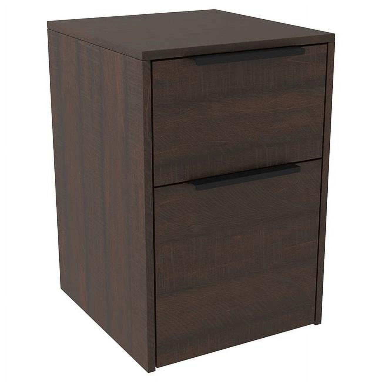 Two Tone Wooden File Cabinet with 2 File Drawers - Dark Brown - Walmart.com