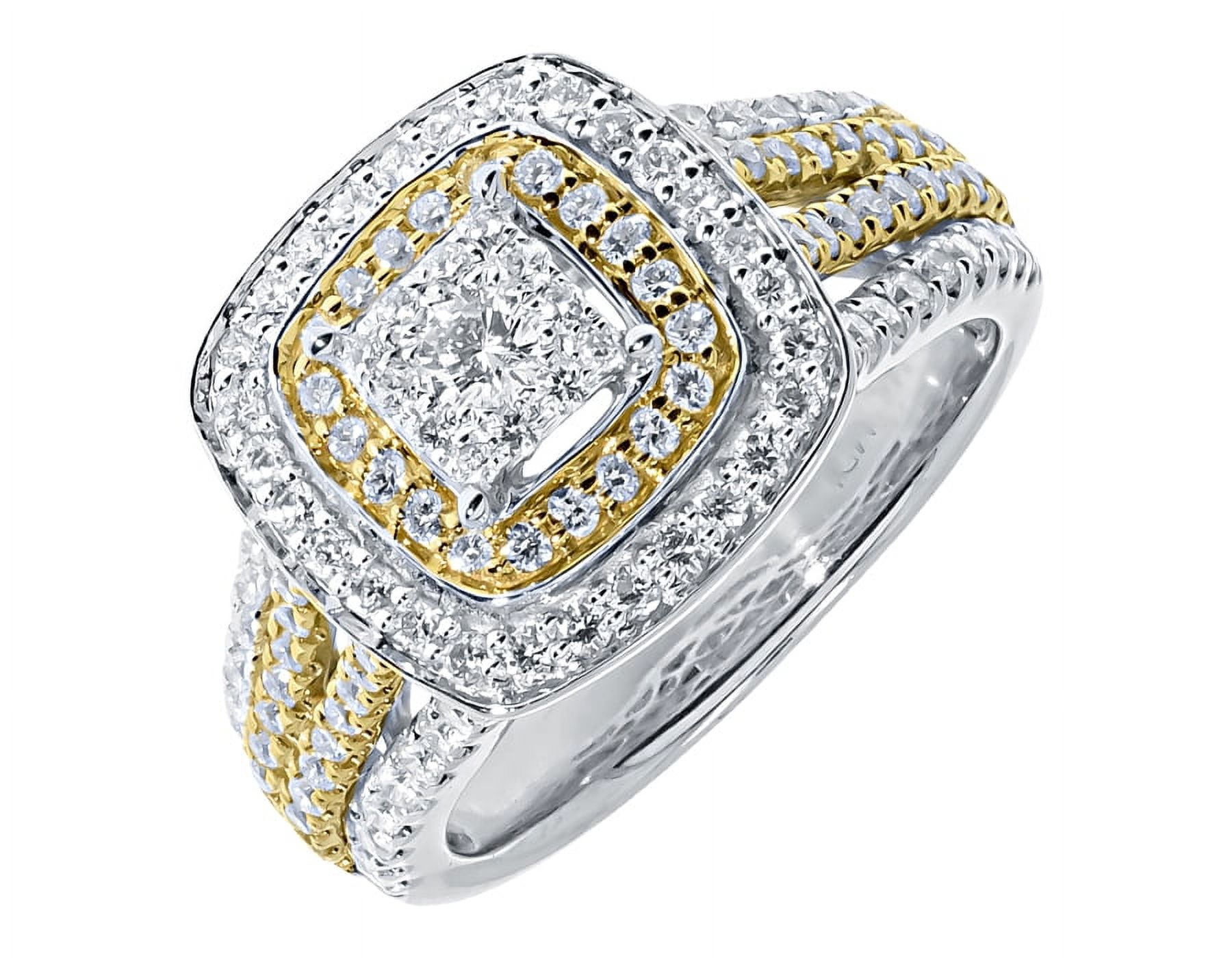 Two Tone XL Invisible Solitaire Engagement Ring in 14k Gold (1.75ct ...