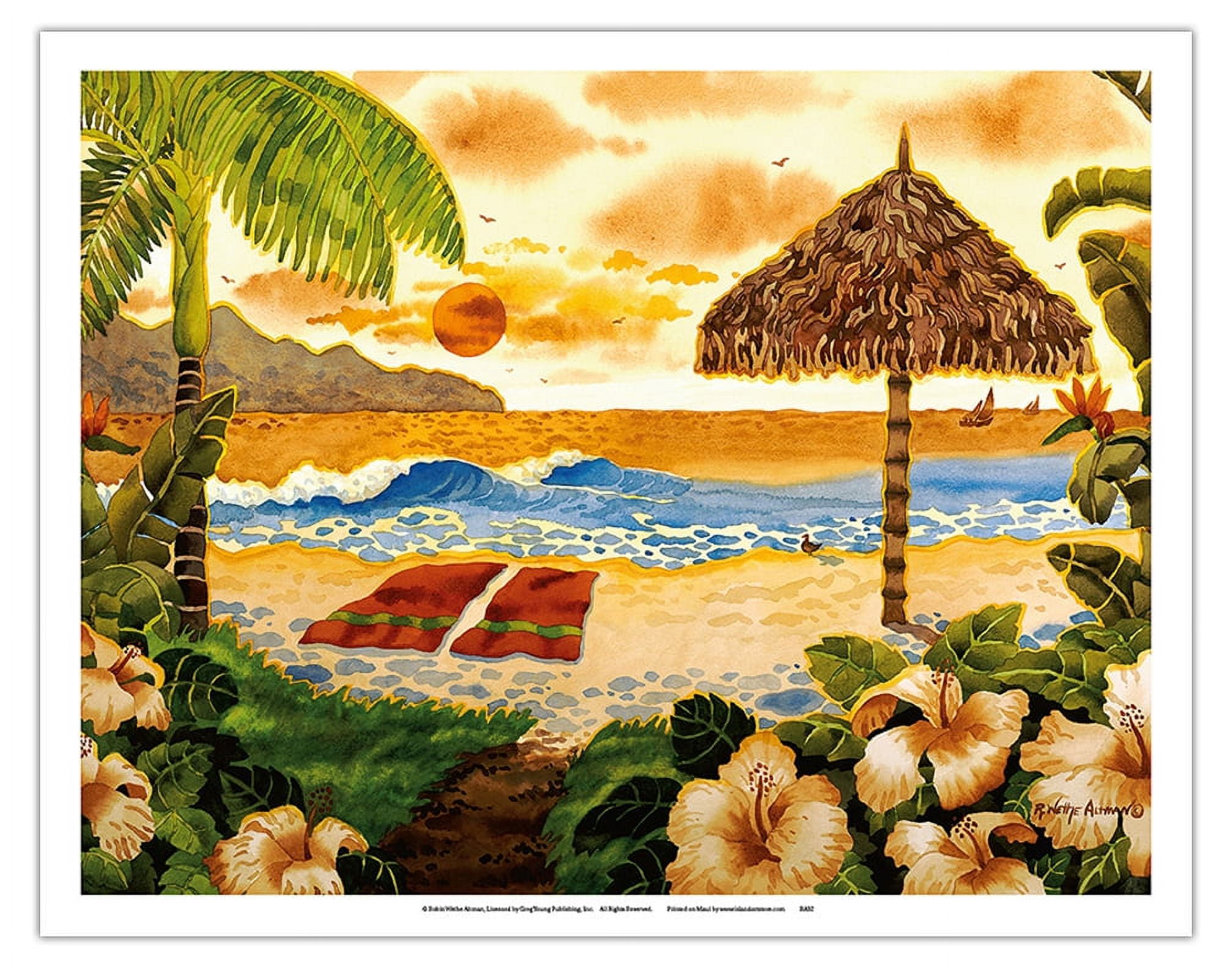 Two Towels - Beach Ocean View - Hawaii - Hawaiian Islands - From an ...