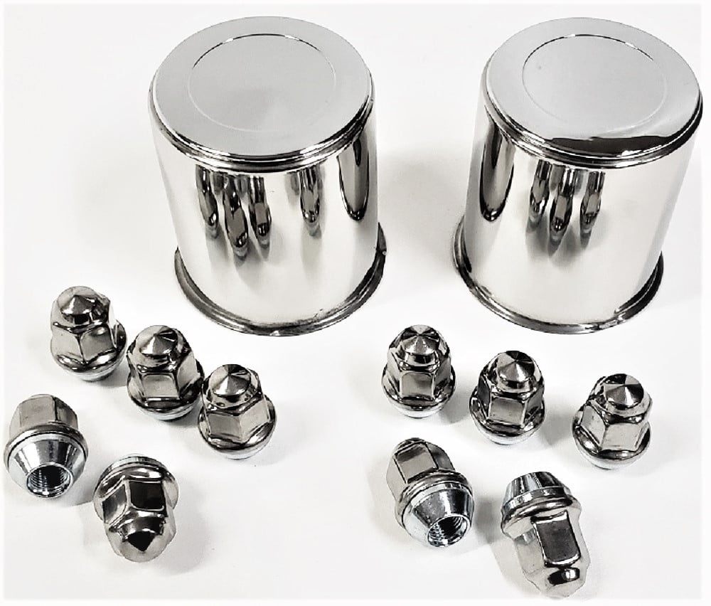 Two Trailer Wheel Lug and Cap Sets Stainless Hub Cover With 10 ...