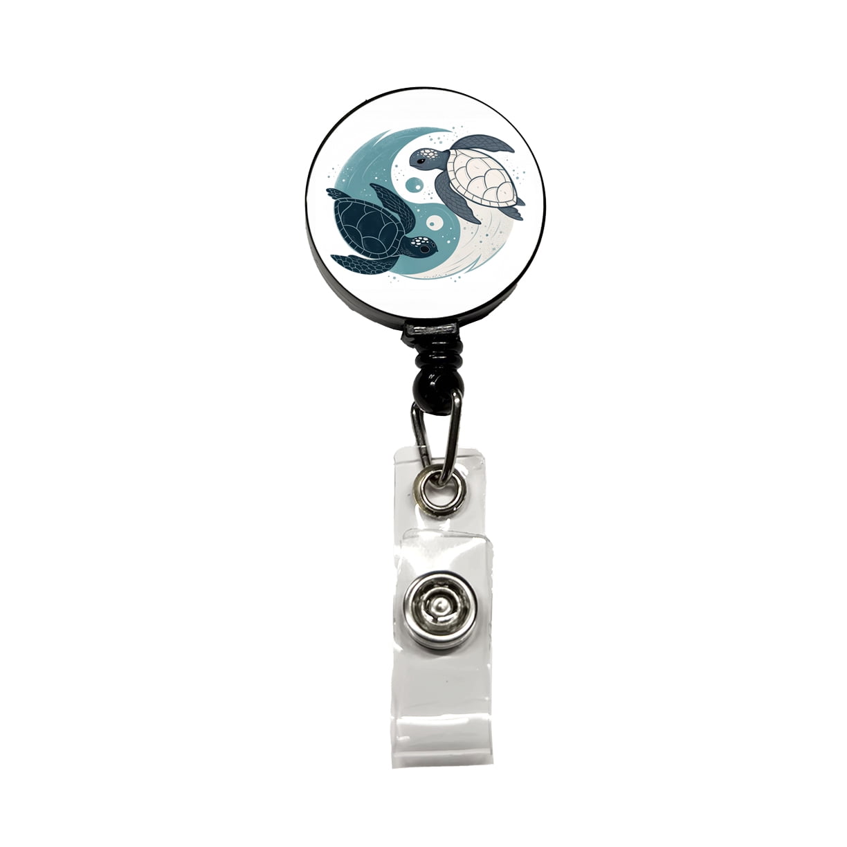 Two Turtles Yin Yang Swimming Retractable Reel ID Badge Key Card Name ...