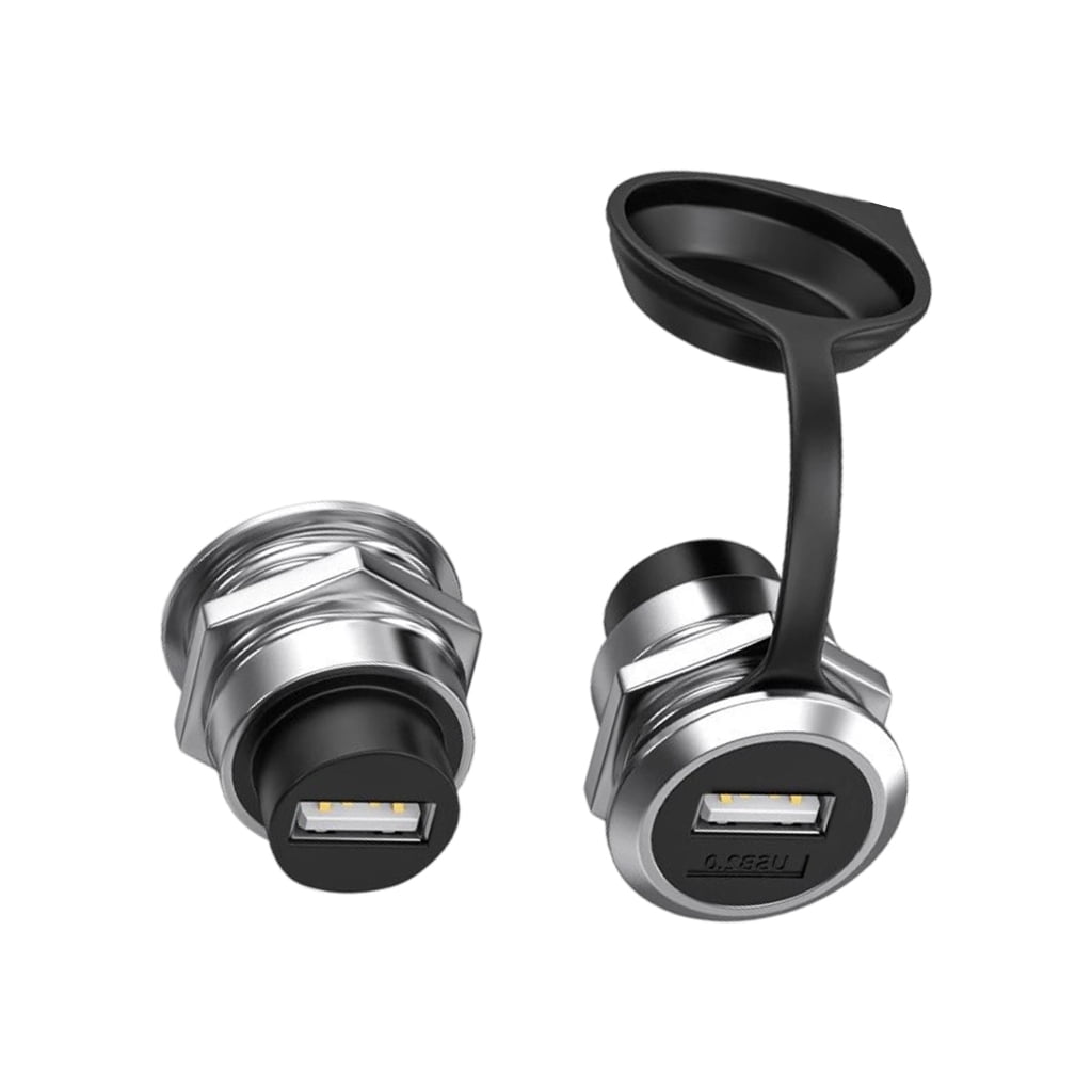 Two USB3.0 Round Female Panel Mount Adapters Compact for Fixed Position ...